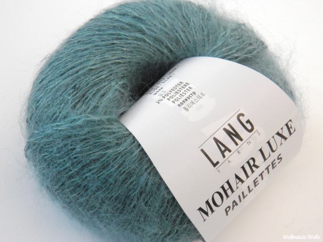 Lang Yarns Mohair Luxe Paillettes 074 petrol
